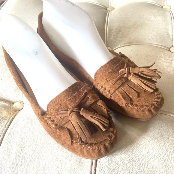 Frye | Shoes | Frye Moccasins Loafers Alex Tassel Moc Brown Suede ...